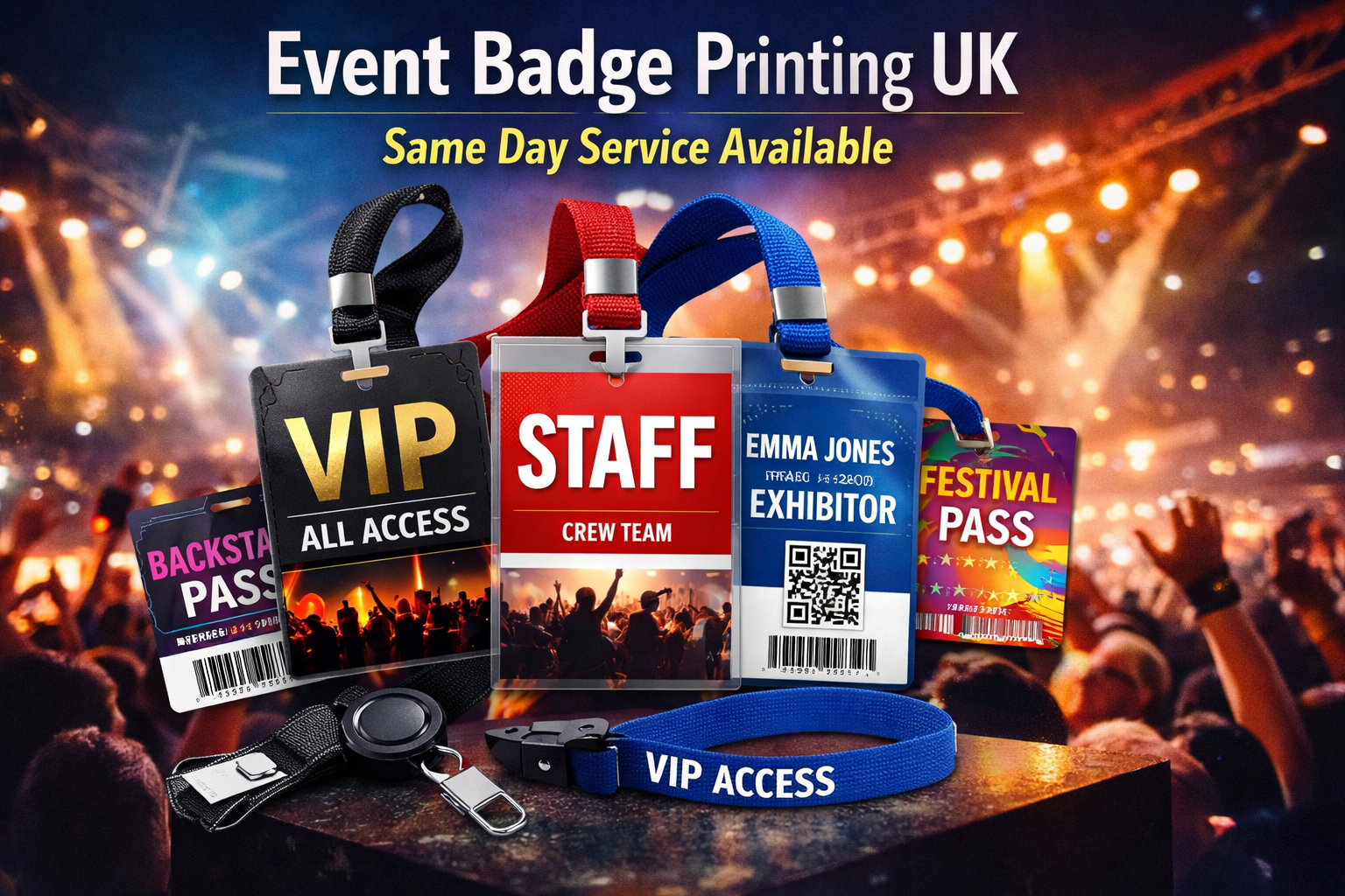 Event Badges Printing and Delivery UK . From 99p