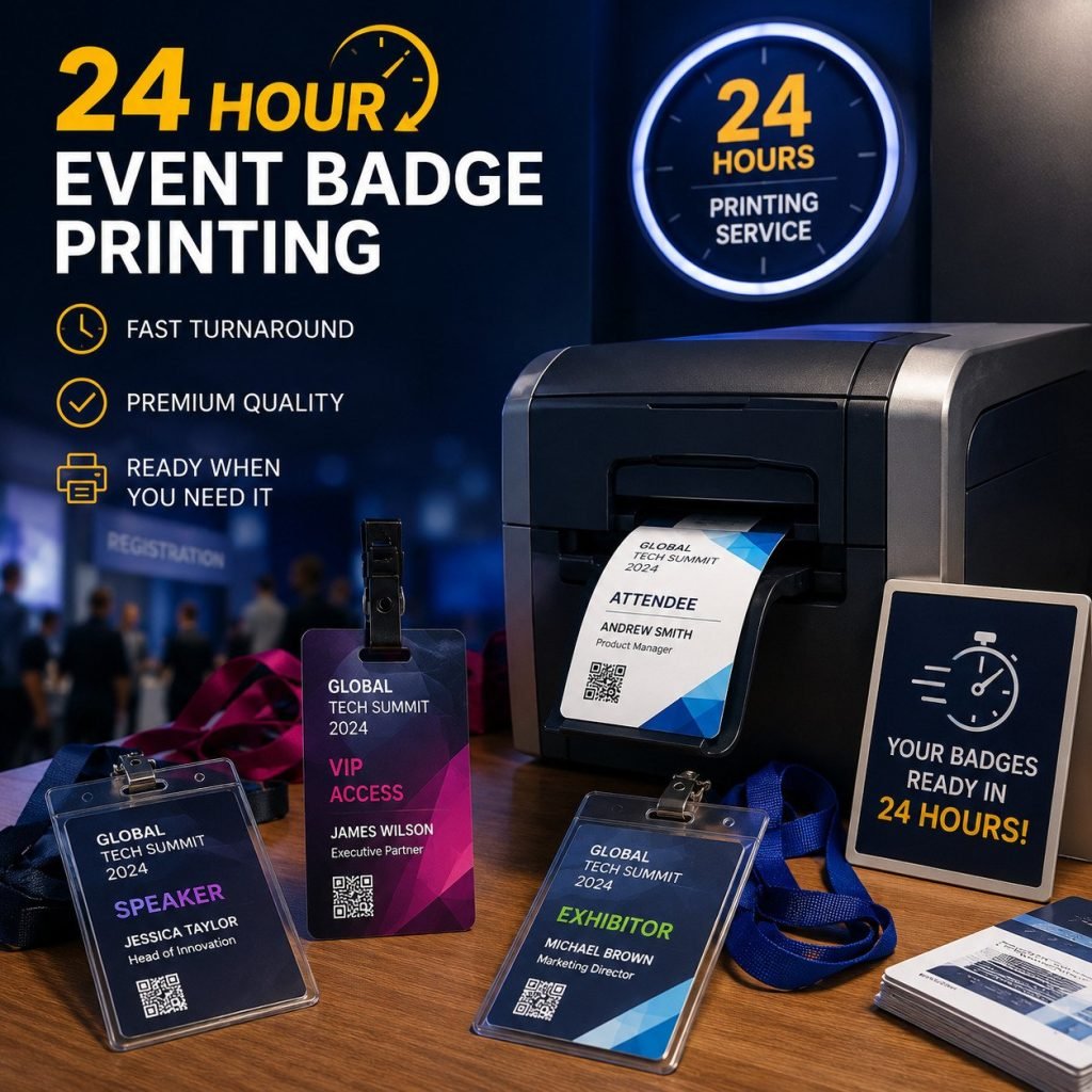 Event Badges Printing and Delivery UK . From 99p