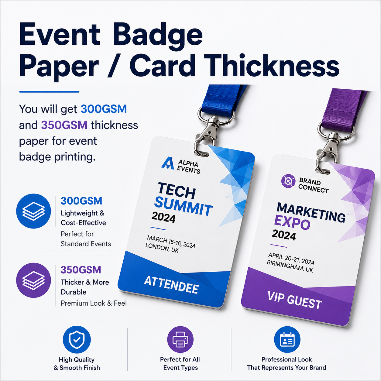 Event Badges Printing and Delivery UK . From 99p