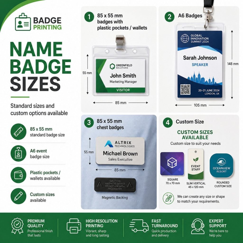 Name Badges Printing and Delivery UK . From 99p