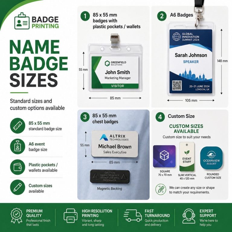 Name Badges Printing and Delivery UK . From 99p