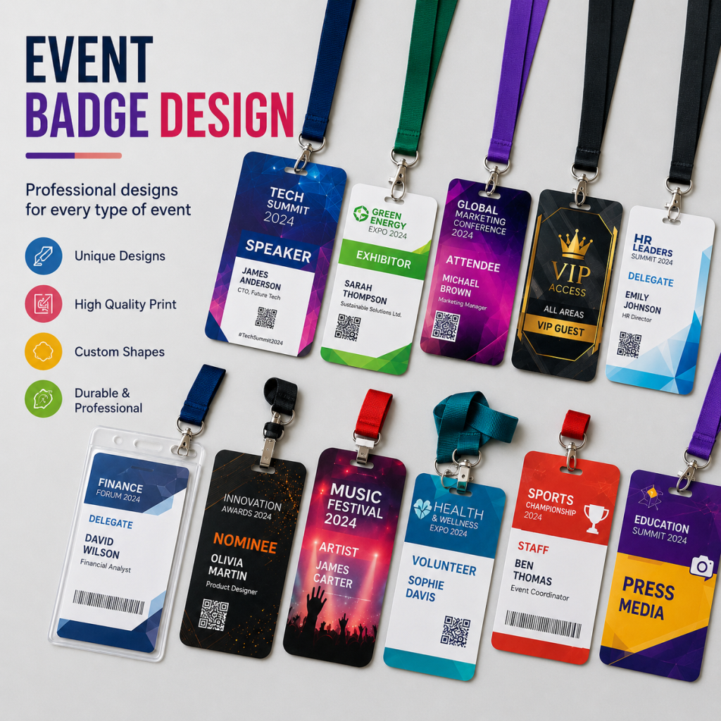 Event Badges Printing and Delivery UK . From 99p